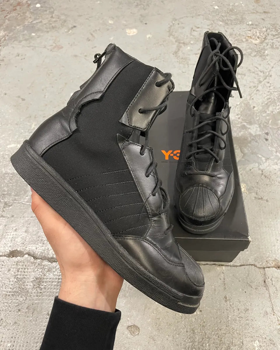 Yohji Yamamoto Y3 Adidas Black Leather Superstar Boots (40eu/us7) – Dolce Vita Hub