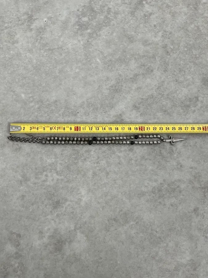 2000s Cesare Paciotti Dagger Pearls Silver Necklace – Dolce Vita Hub