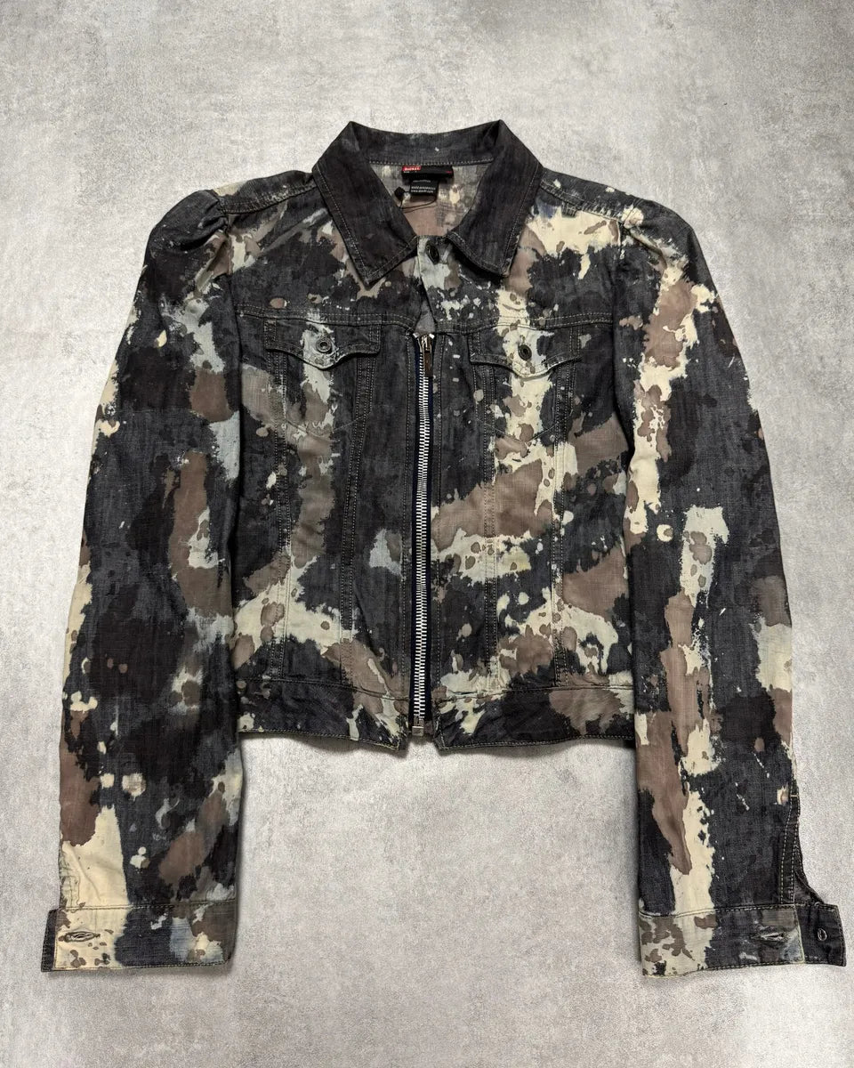 2000S Diesel Dirty Bleached Dyed Cropped Jacket – Dolce Vita Hub