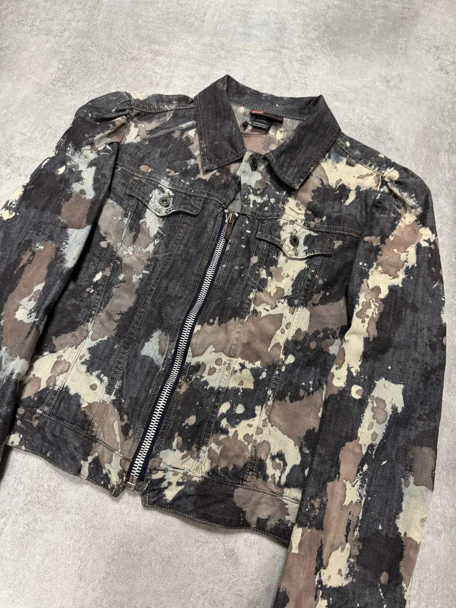 2000S Diesel Dirty Bleached Dyed Cropped Jacket – Dolce Vita Hub