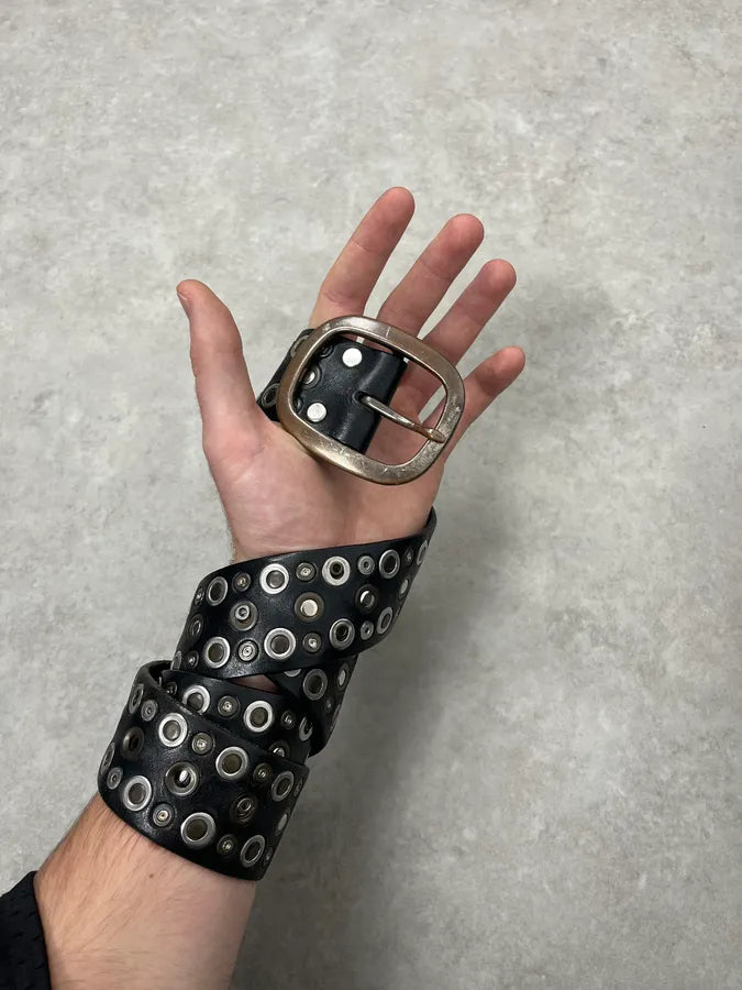 2000s Marithé + François Girbaud Studded Black Leather Belt – Dolce ...
