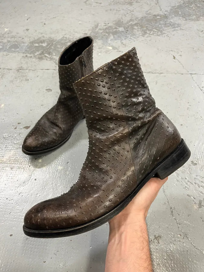2000s Premiata Perforated Brown Leather Boots – Dolce Vita Hub