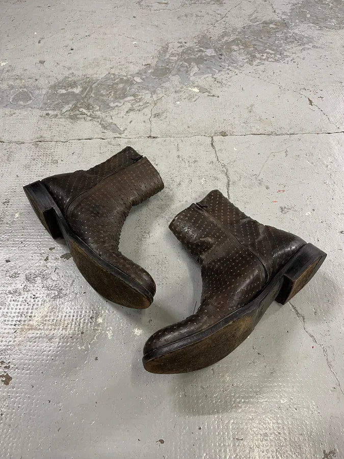 2000s Premiata Perforated Brown Leather Boots – Dolce Vita Hub