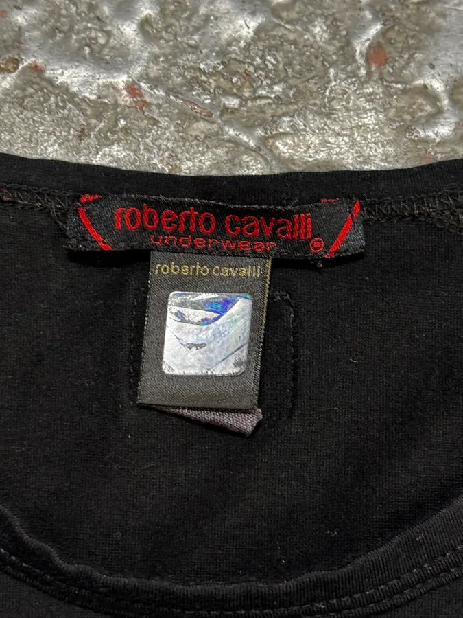 2000s Roberto Cavalli Black & Red Devil Zebra Arms Longsleeves – Dolce ...