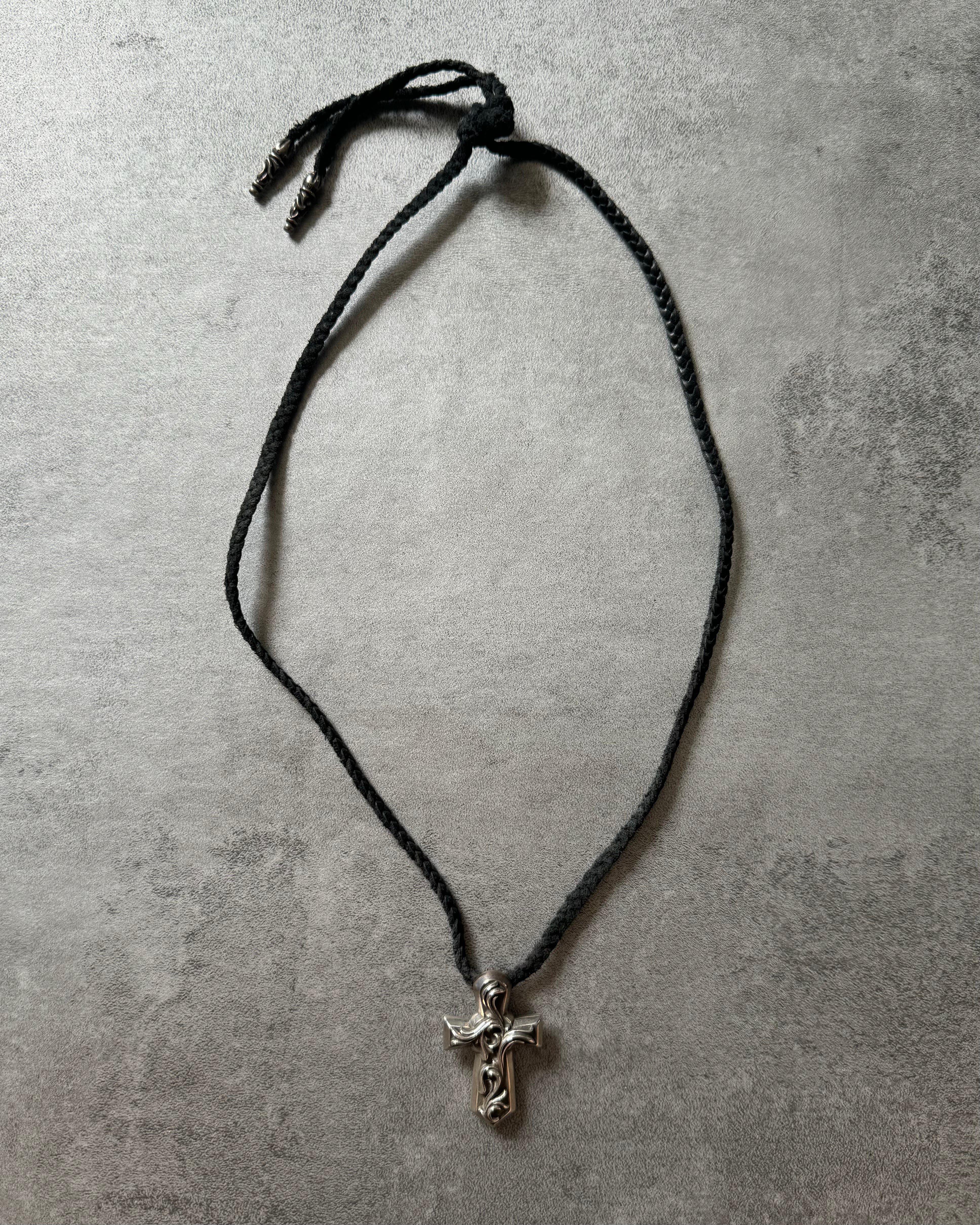 Chrome Hearts Cross Infinite Silver Pendant + Leather Necklace – Dolce ...