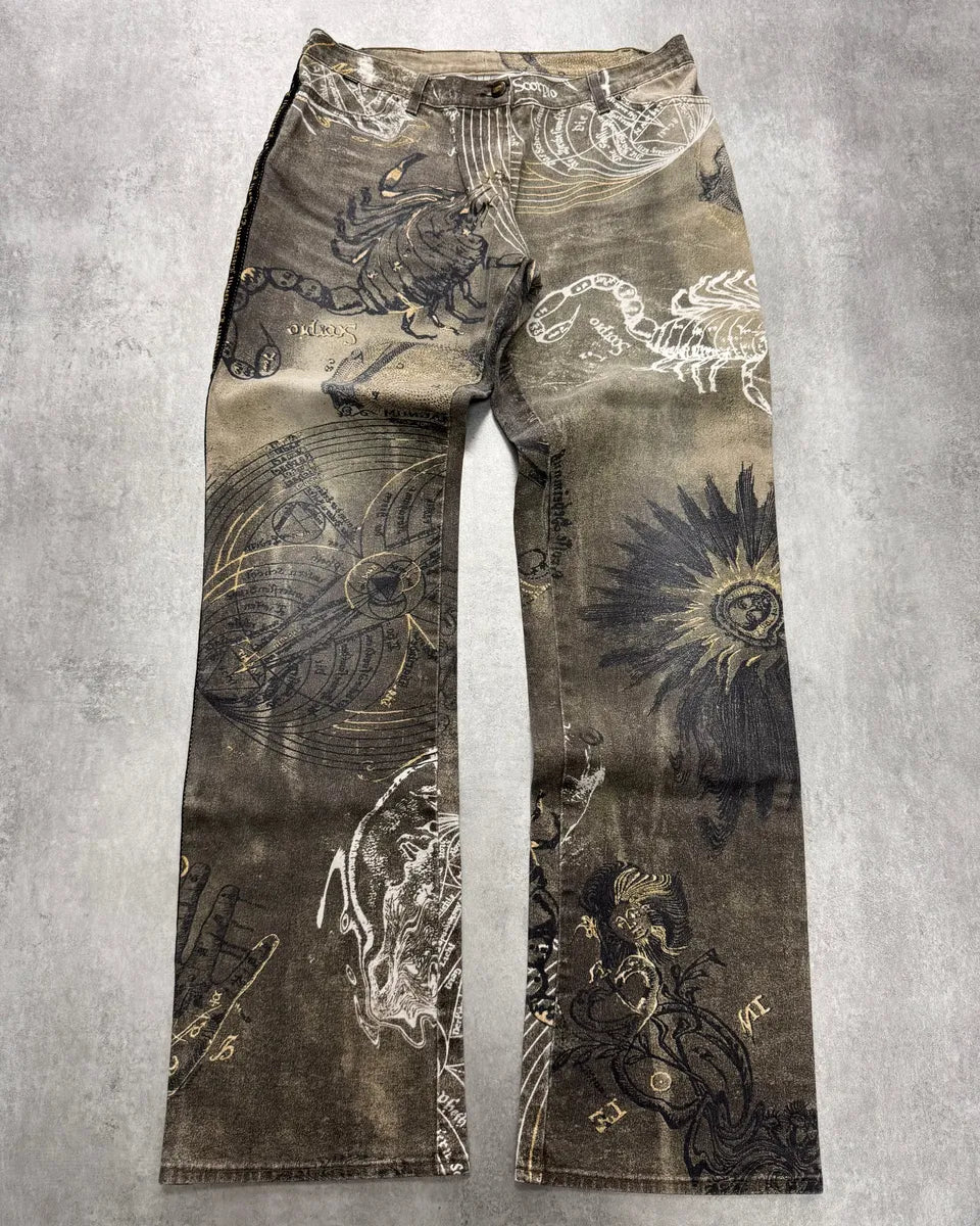 AW2003 Cavalli Astrology Resurrection Green Pants – Dolce Vita Hub