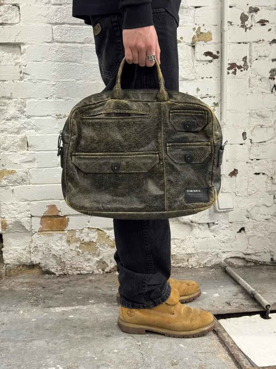 Diesel Brown Distressed Leather Computer Handle Bag – Dolce Vita Hub