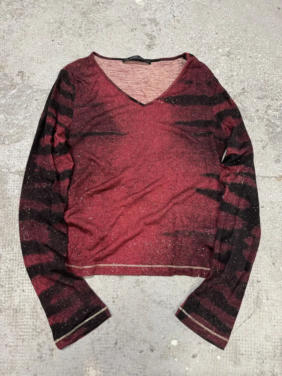 FW2001 Roberto Cavalli Demon Silk V Top (S/M) – Dolce Vita Hub