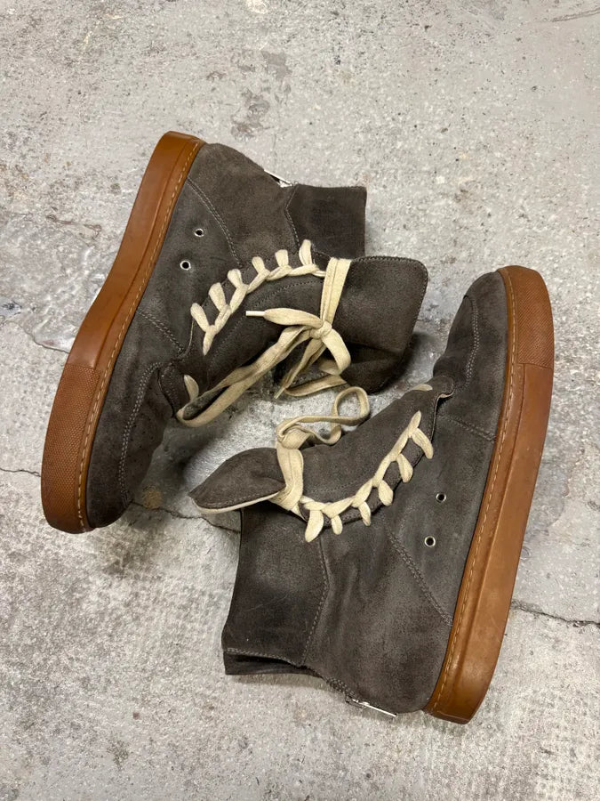 Kris Van Assche Grey Suede Leather High Shoes – Dolce Vita Hub