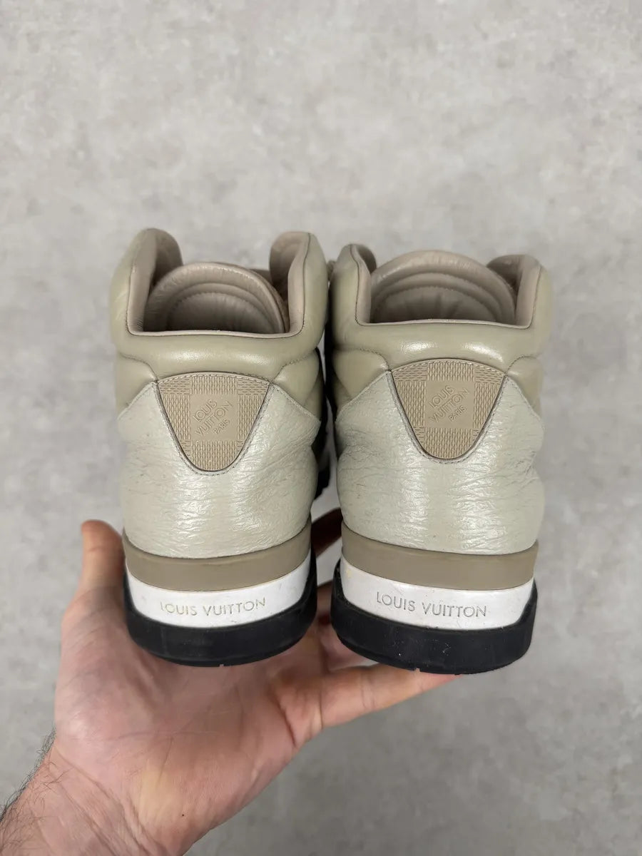 Louis Vuitton Beige Snakeskin Effect Leather High Scratch Sneakers ...