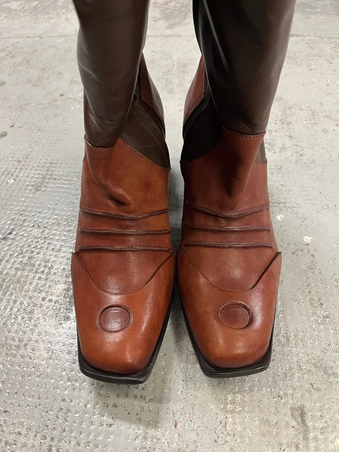 Marithé + François Girbaud Indiana Brown Ankle Leather Boots – Dolce ...